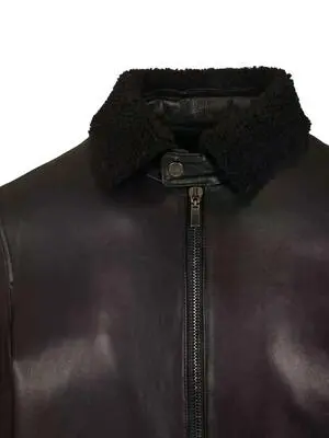 AL DUCA D’AOSTA 1902 Leather Bomber Jacket With Shearling Collar