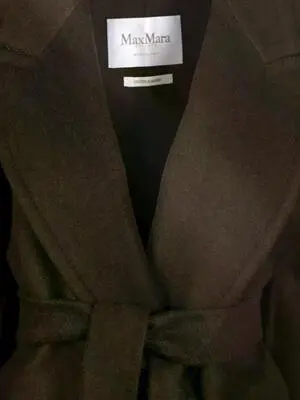 Max Mara Belted Camel Wool Coat - Green