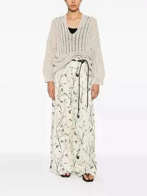 Fedeli Open-knit V-neck Sweater