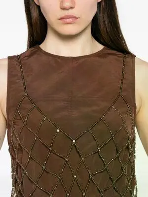 PANICALE Sleeveless Bead-embellished Top
