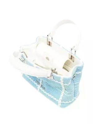 MARC ELLIS Check-pattern Woven Tote Bag