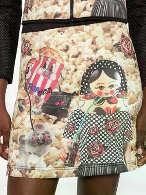 The Artistylist A-line Mini Skirt With Popcorn Print