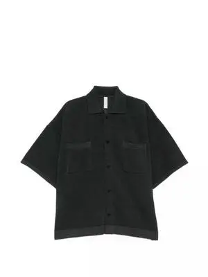 CFCL Ribbed-knit Chest-pocket Shirt - Grey
