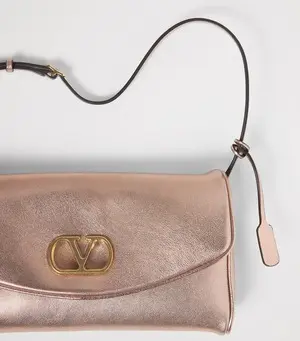 Valentino Garavani Small Metallic Leather Shoulder Bag - Gold