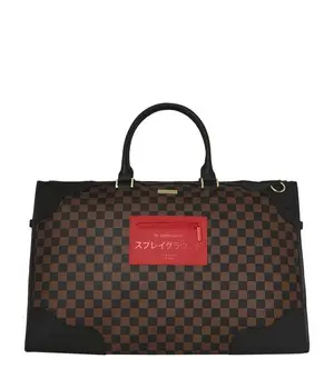 SPRAYGROUND Katana Check Pyramid Duffle Bag - Brown