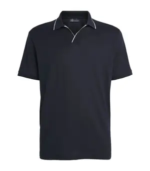 Paul & Shark Silk-cotton Open-collar Polo Shirt