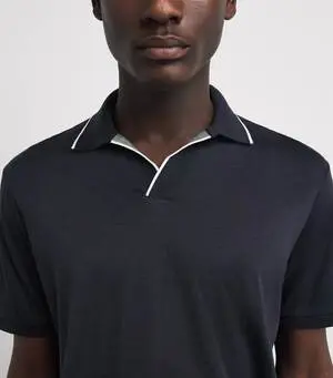 Paul & Shark Silk-cotton Open-collar Polo Shirt