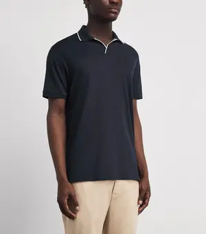 Paul & Shark Silk-cotton Open-collar Polo Shirt