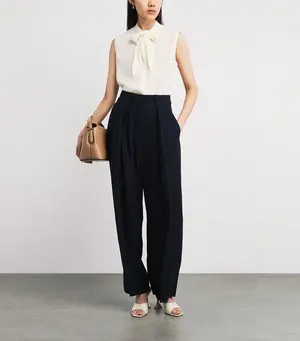 Tory Burch Sleeveless Bow Blouse