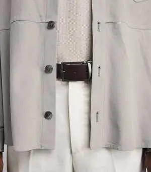Paul & Shark Aqua Suede Overshirt