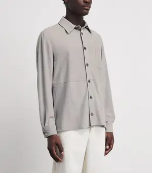 Paul & Shark Aqua Suede Overshirt