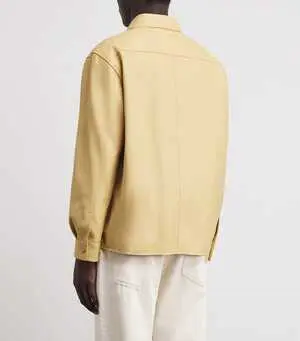 FRAME Leather Zip-up Overshirt