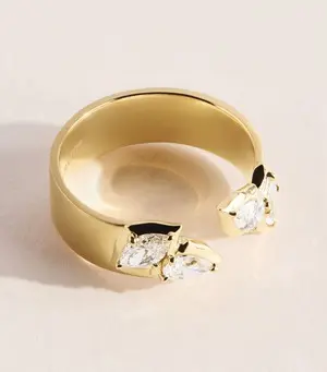 JADE TRAU Open Band Ring With Pear, Marquise, And Round-cut Diamonds