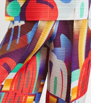 Issey Miyake Printed Wide Leg Trousers - Red