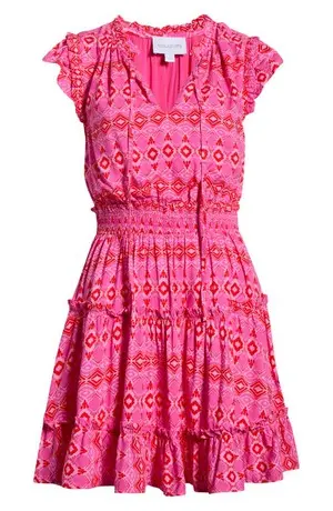 SUGARLIPS Mirany Ikat Toledo Tiered Mini Dress