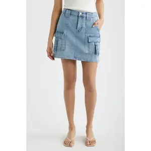 CITY BLUES Cargo Denim Miniskirt