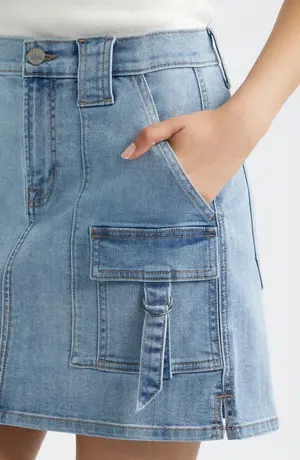CITY BLUES Cargo Denim Miniskirt