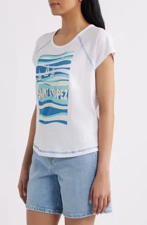 CITY BLUES Raglan Sleeve Graphic T-shirt