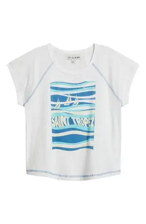 CITY BLUES Raglan Sleeve Graphic T-shirt