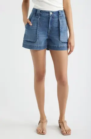 CITY BLUES High-rise Utility Denim Shorts