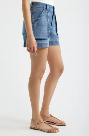 CITY BLUES High-rise Utility Denim Shorts