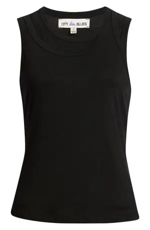 CITY BLUES Layered Look Tank - Black
