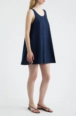 FRAME Sleeveless Denim Trapeze Mini Dress - Duomo