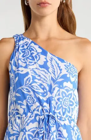 SUGARLIPS One-shoulder Floral Print Maxi Dress