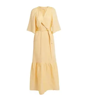 ERES Linen Audacieuse Wrap Midi Dress
