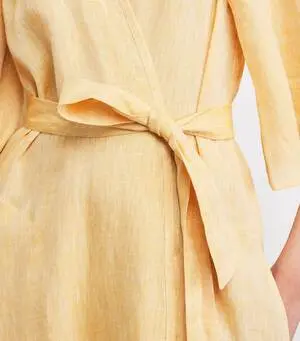 ERES Linen Audacieuse Wrap Midi Dress