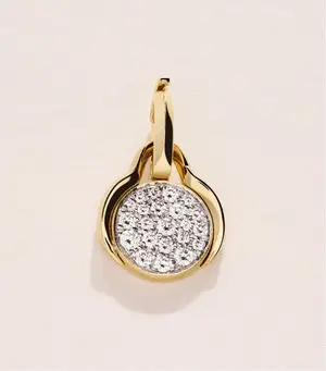 JADE TRAU Mini Diana Pavé Diamond Charm In Yellow - Gold