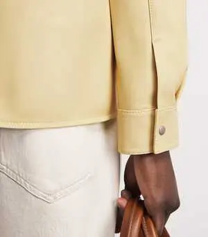 FRAME Leather Zip-up Overshirt