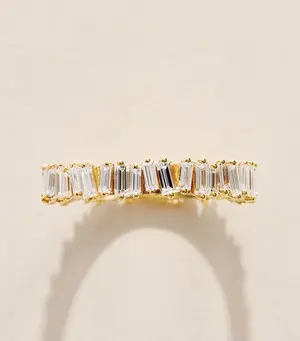 SUZANNE KALAN 18 Karat Yellow Baguette Diamond Eternity Ring - Gold