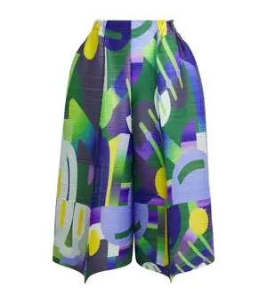 Issey Miyake Printed Pleated Trousers