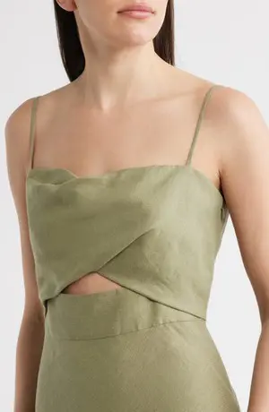 Black Halo Jada Cutout Detail Linen Dress