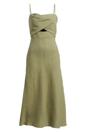 Black Halo Jada Cutout Detail Linen Dress