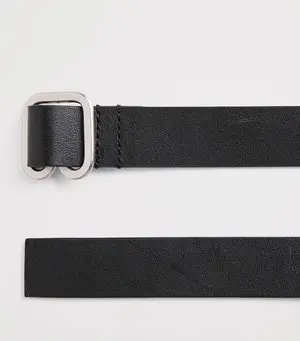 Issey Miyake Leather Belt With Metal Buckle
