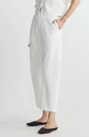 DL1961 Bilie Easy High Rise Barrel Leg Pants - White