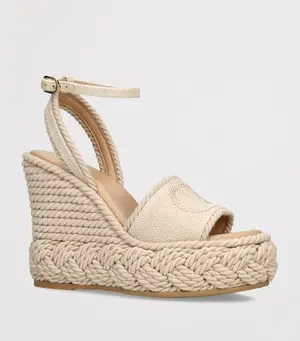 Valentino Garavani Canvas Espadrille Wedge Sandals