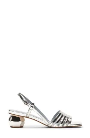 FRANCES VALENTINE Ally Slingback Sandal With Sculptural Heel - Silver