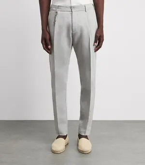 Paul & Shark Linen-cotton Drawstring Chinos