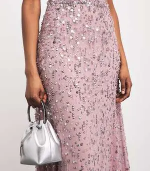 Jenny Packham Embellished Crystal Drop Gown - Pink