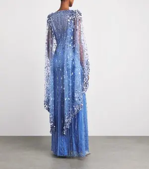 Jenny Packham Embellished Cape Gown