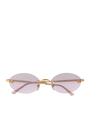 Cartier Double C Rimless Oval-frame Sunglasses - Gold
