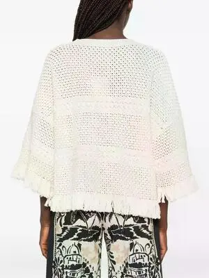 Max Mara Palato Fringe-trimmed Crochet-knit Sweater