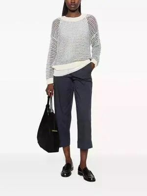 Max Mara Open-knit Crew Neck Sweater