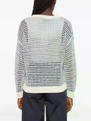 Max Mara Open-knit Crew Neck Sweater