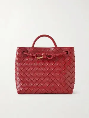 Bottega Veneta Bottega Veneta Andiamo Intrecciato Leather Tote Red