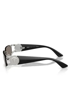Versace Rimless Rectangular Sunglasses - Silver/grey Mirror Silver