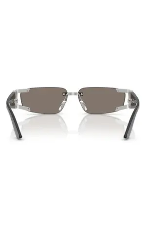 Versace Rimless Rectangular Sunglasses - Silver/grey Mirror Silver